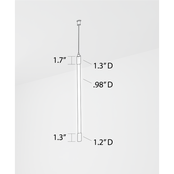 Flexible 360° Horizontal Telescopic Pendant Mount Round Strip LED Light