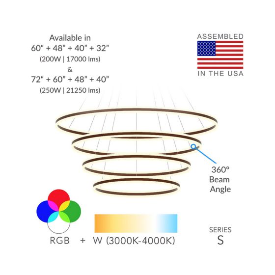 Round / Ring Chandeliers | Commercial-Grade | U.S. Made