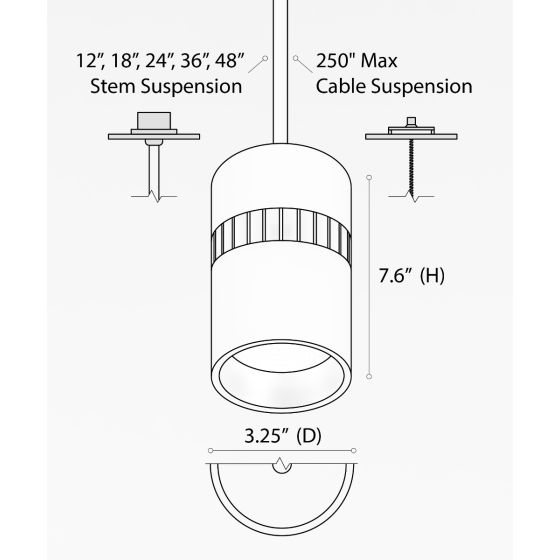 4.5" Drop Lens LED Cylinder Pendant Light – Alcon Lighting 12032-P-DL