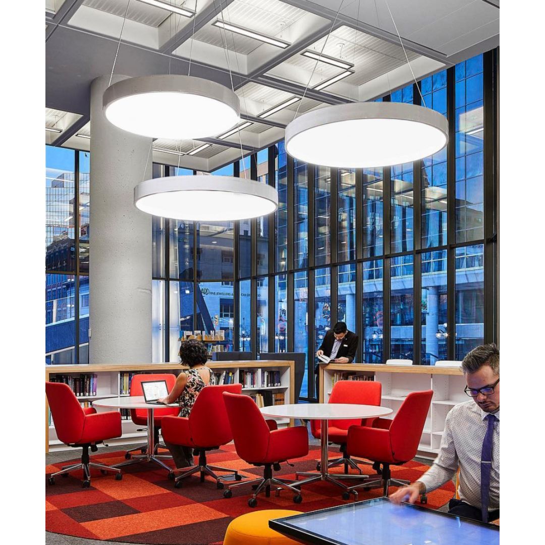 Round-Panel Chandelier LED Pendant Light – Alcon Lighting 12201-P