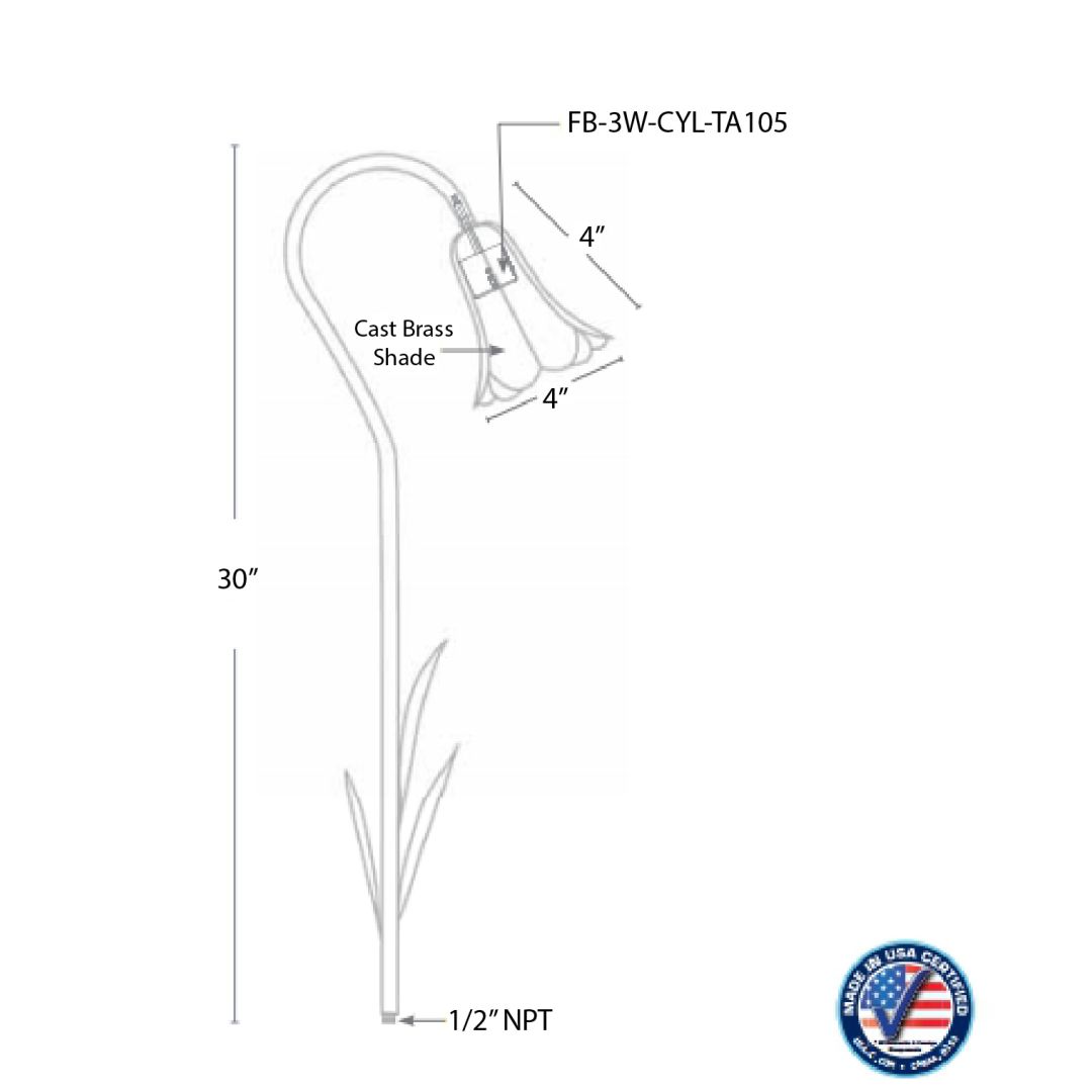 Tulip Low Voltage Landscape Path Light | Shelly Lighting