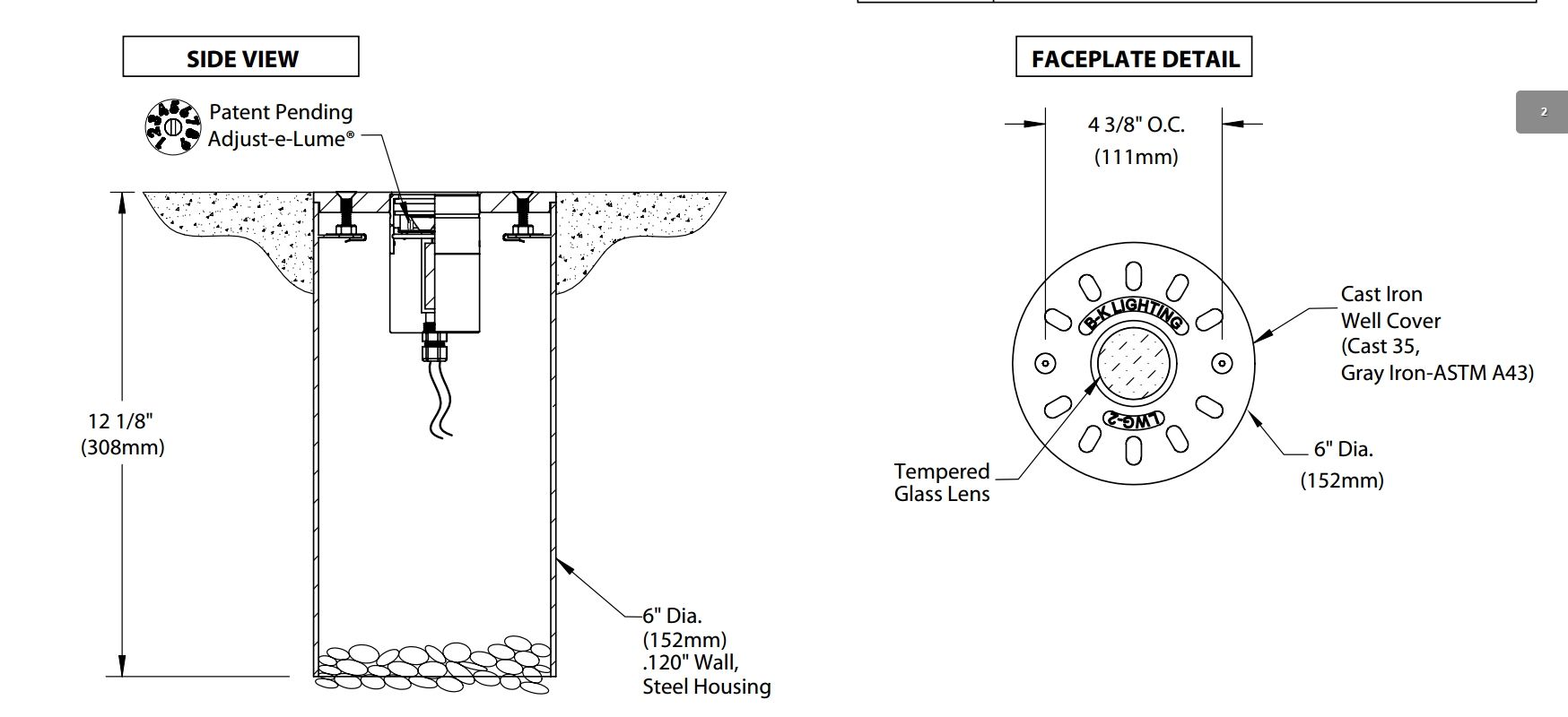 BK Lighting WS-LED Well Star™ Recessed In-Grade Well Light ...