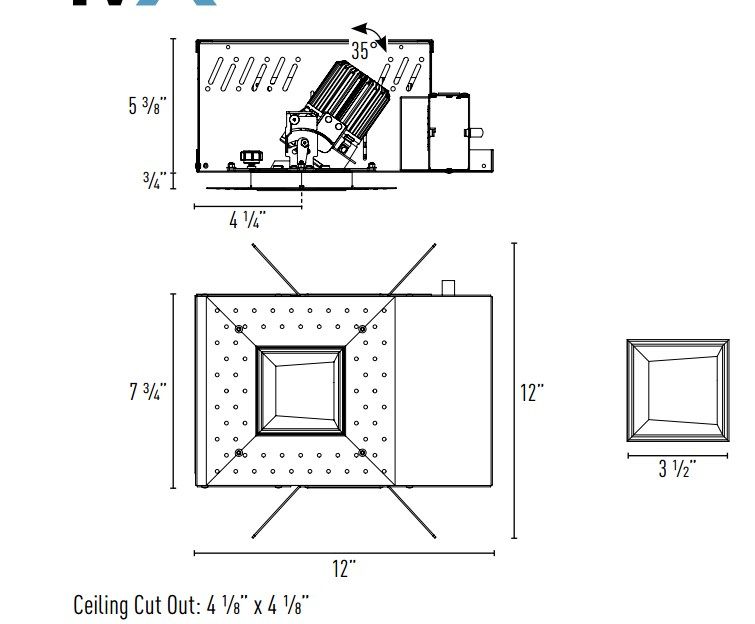 Intense Lighting MXASTL 3.5" MX LED Square Trimless Adjustable ...