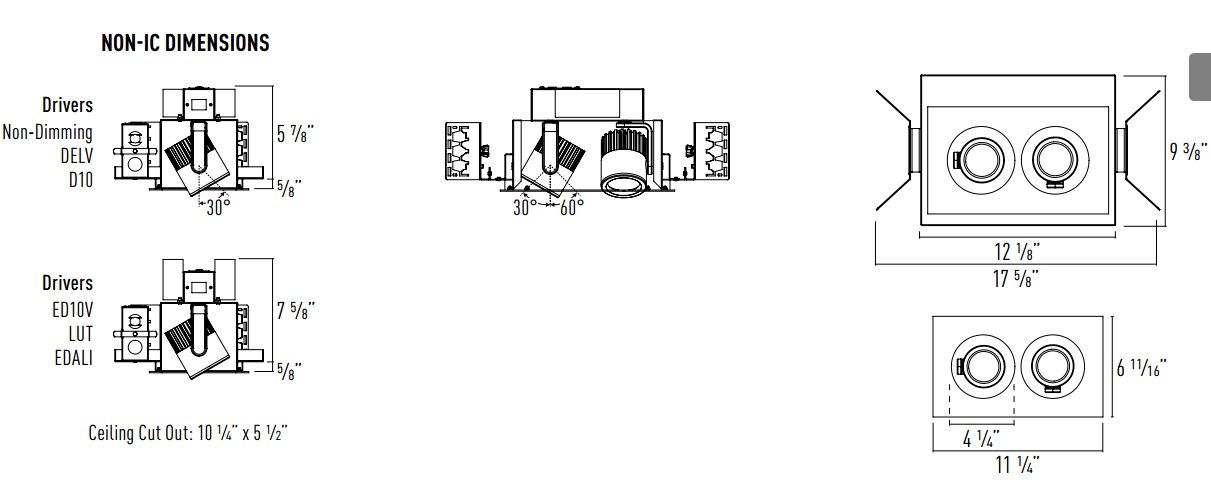 Intense Lighting MXFM2 MX Double LED Recessed Lighting Multiple - 2 ...