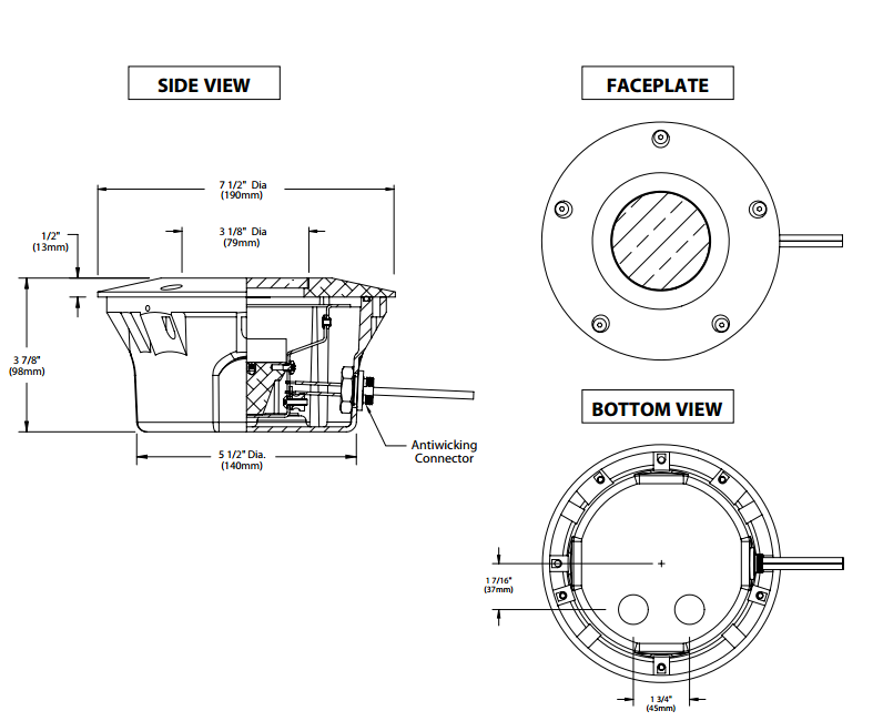 BK Lighting CO2-LED-RS Shallow Housing Recessed In Grade Well Light ...
