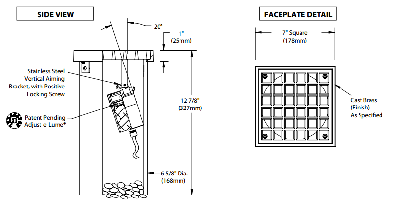 BK Lighting SW LED Square Adjustable Well Star Recessed In Grade Well ...