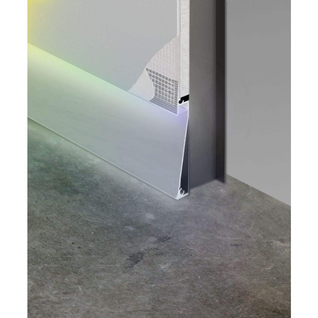 Angled Toe-Kick RGBW LED Baseboard Light – Alcon Lighting 15244-A-RGBW